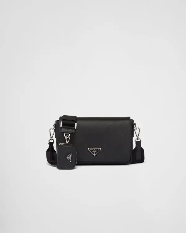 Prada Saffiano Leather Shoulder Bag - Black