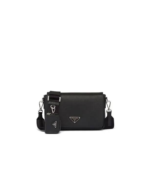 Prada Saffiano Leather Shoulder Bag - Black