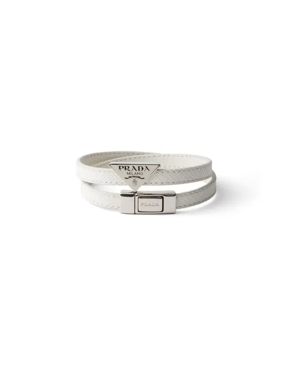 Prada Saffiano Leather Bracelet - White