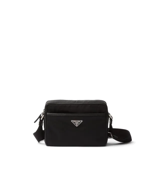 Prada Re-nylon And Saffiano Shoulder Bag - Black