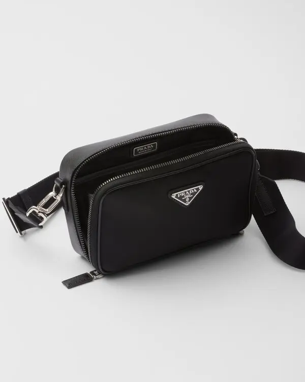 Prada Re-nylon And Saffiano Leather Brique Bag