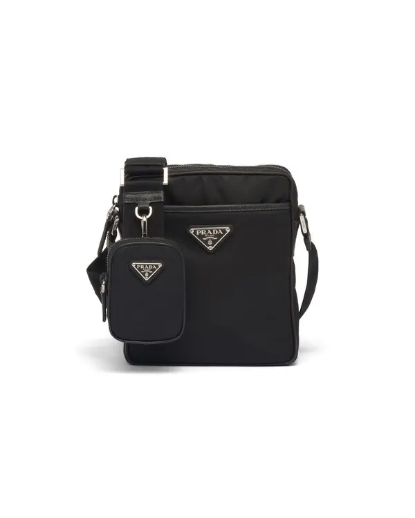 Prada Re-nylon And Saffiano Shoulder Bag - Black