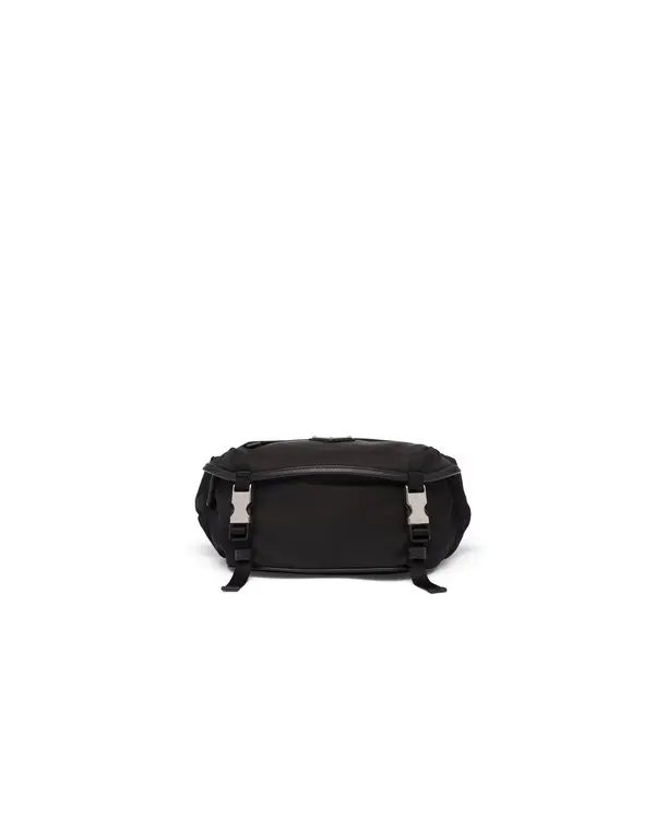 Prada Re-nylon And Saffiano Leather Shoulder Bag - Black