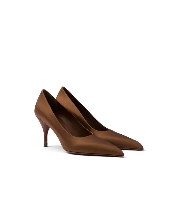 Prada Satin Pumps - Brown