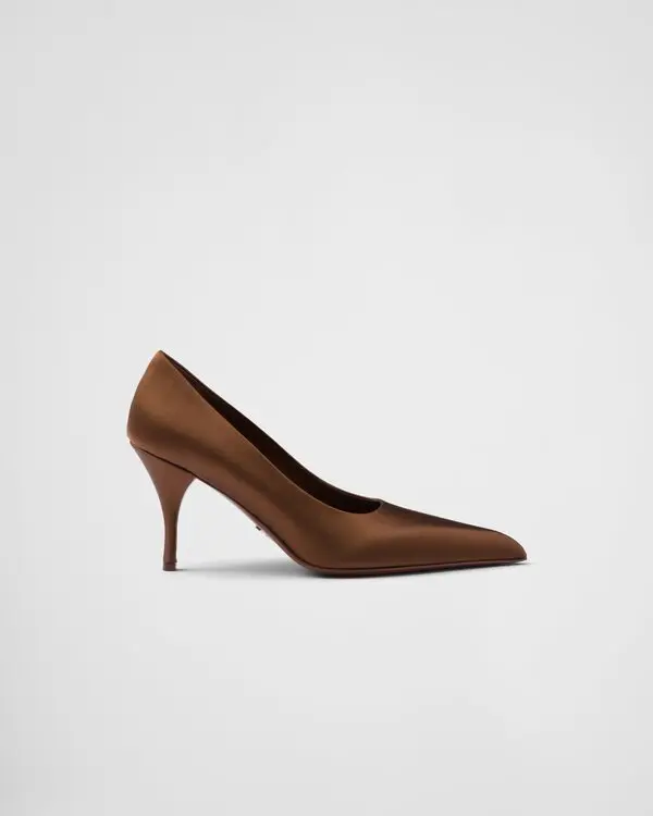 Prada Satin Pumps - Tobacco