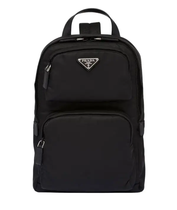 Prada Re-nylon And Saffiano Leather Backpack - Black