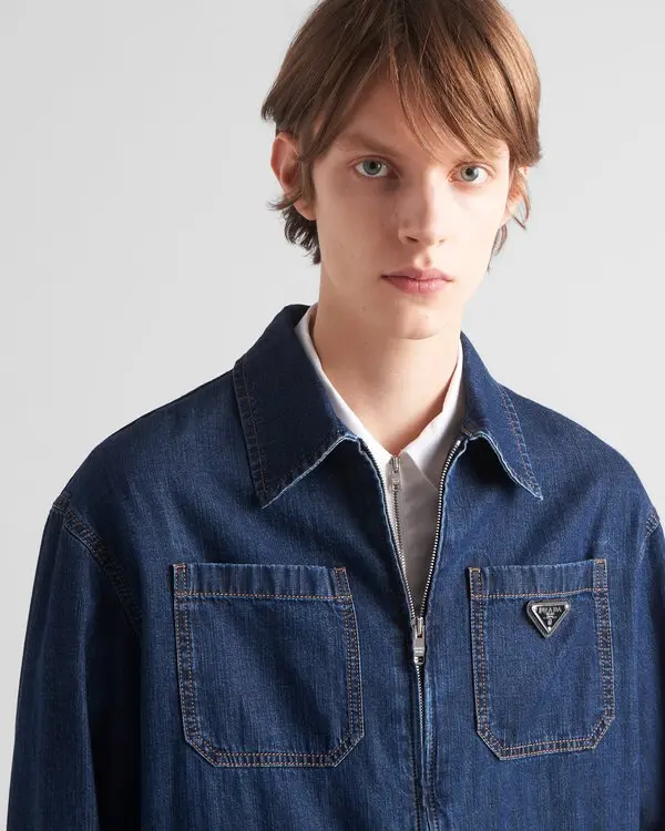 Prada Light Denim Jacket - Navy | Editorialist