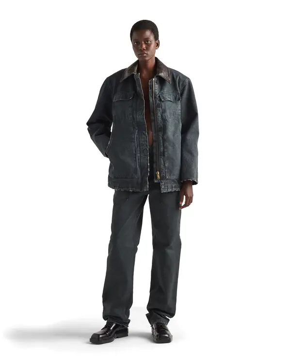 Prada Canvas Trucker Jacket - Grey | Editorialist