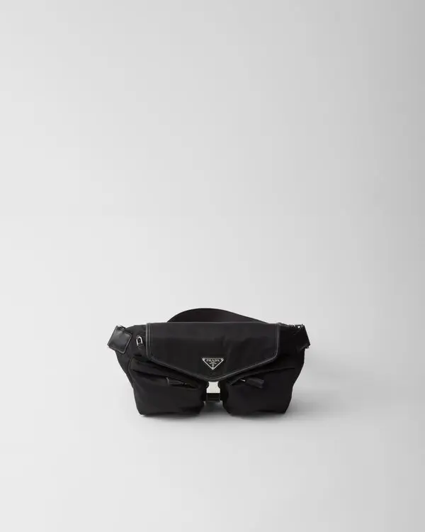 Prada Re-nylon And Leather Shoulder Bag - Black
