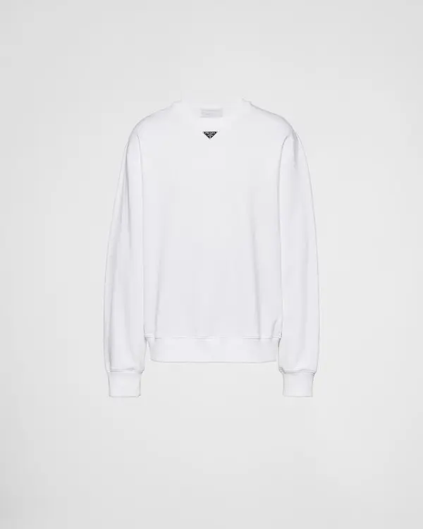 Prada Oversized Cotton Sweatshirt - White | Editorialist
