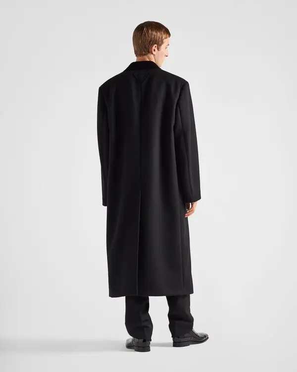 PRADA カシミア100% ドルマンスリーブ　コート サイズ36 イタリア製 Prada Double-Breasted Cashmere Coat - Black | Editorialist