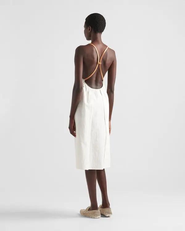 straight linen dress ROVE Linen Midi Dress Off-shoulder main image 1