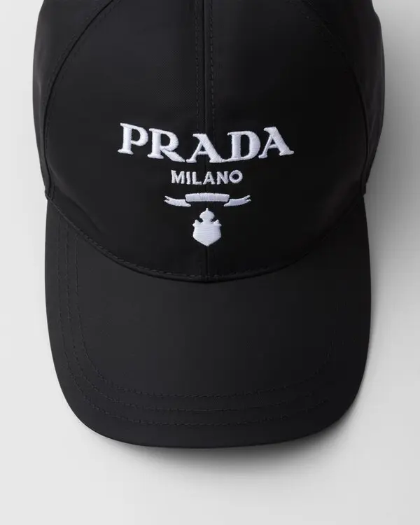 Prada Re-Nylon Baseball Cap - Black/White | Editorialist