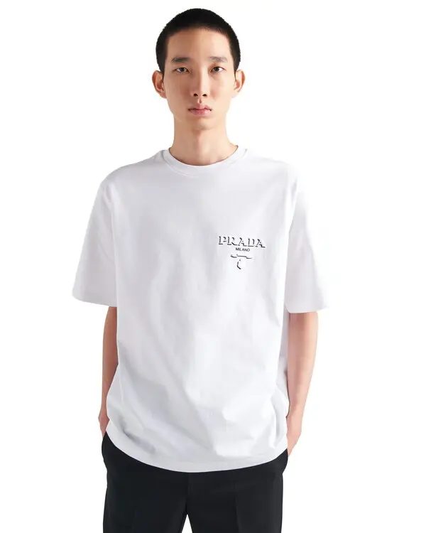 PRADA Tシャツ　ホワイト Prada Cotton T-Shirt - White | Editorialist