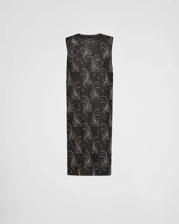 Prada Leather Embellished Dress