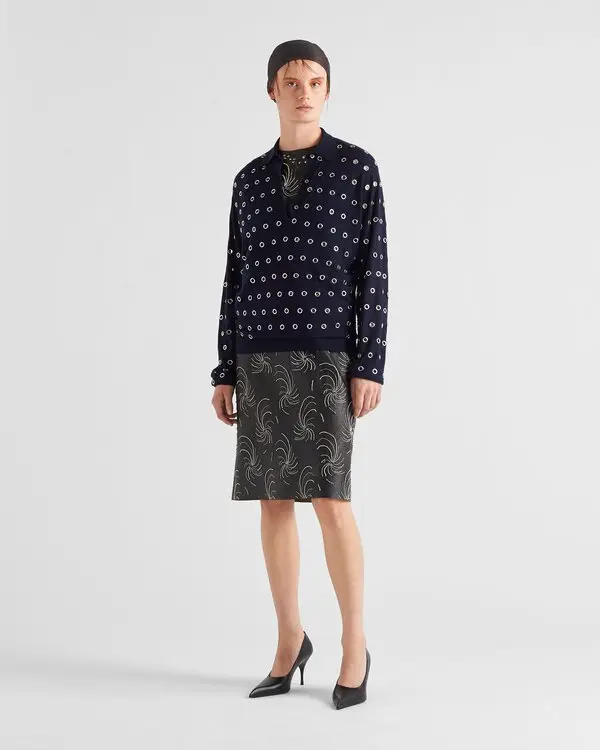 Prada Leather Embellished Dress