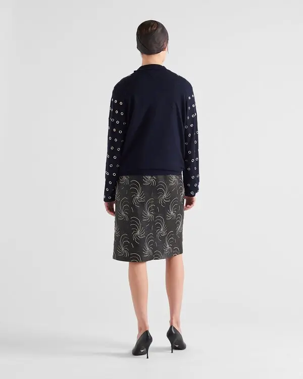 Prada Leather Embellished Dress