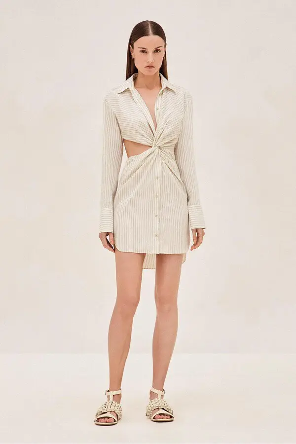 alexis ilardi belted short sleeve dress Alexis Ilardi Belted Short-Sleeve Dress