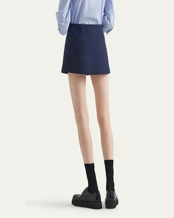 Prada Buttoned Tricotine Mini Skirt