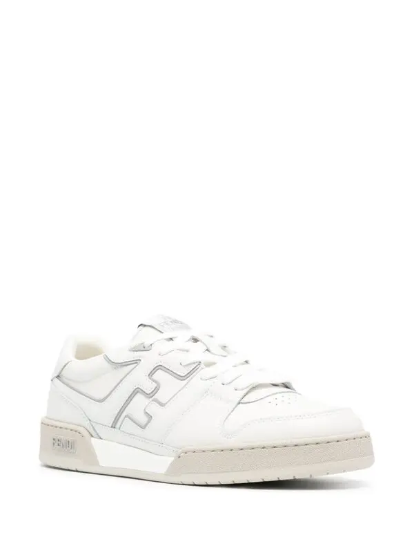 Fendi Match Ff-appliqué Leather Sneakers