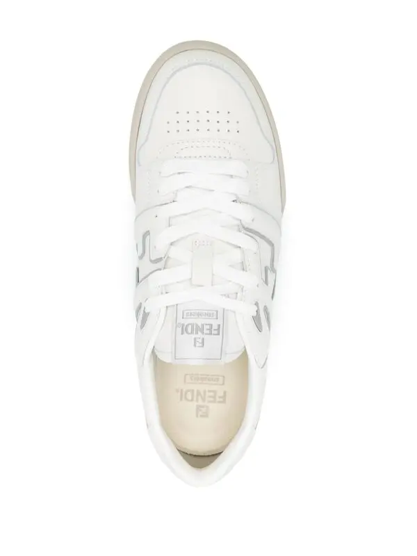 Fendi Match Ff-appliqué Leather Sneakers