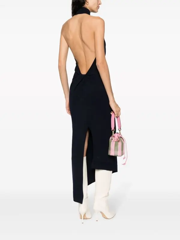 Fendi Funnel-neck Ribbed-knit Midi Dress
