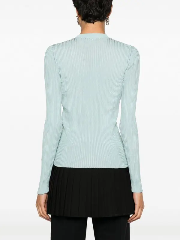 Fendi Colour-block Ribbed-knit Silk-blend Top