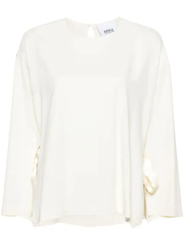 Erika Cavallini Wide Open-sleeves Blouse - White