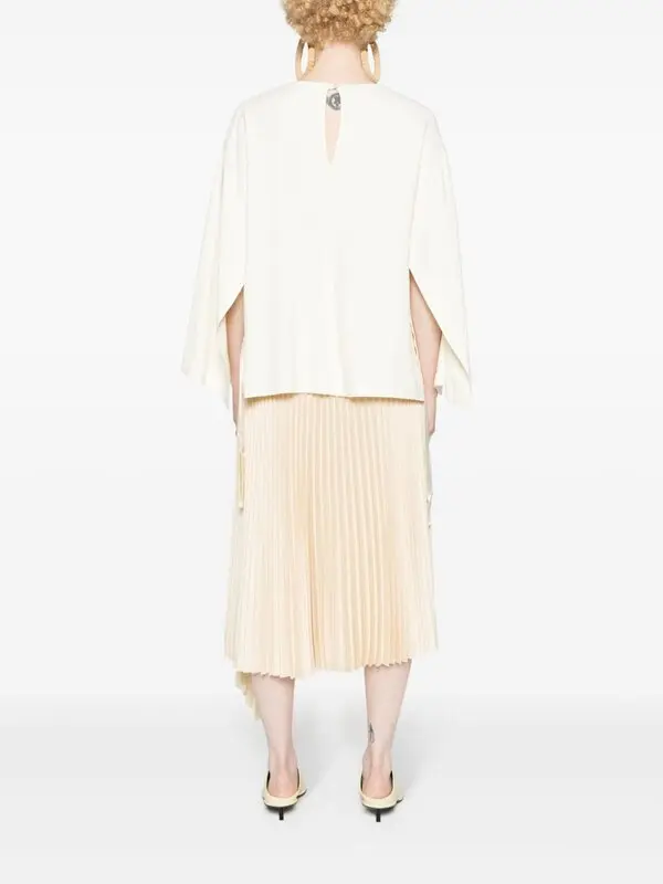 Erika Cavallini Wide Open-sleeves Blouse - White