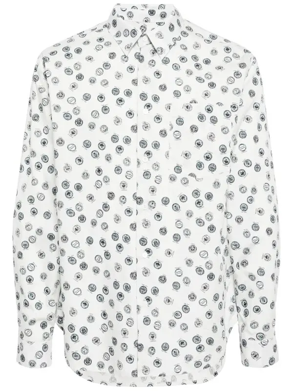 Maison Kitsuné Graphic-print Cotton Shirt