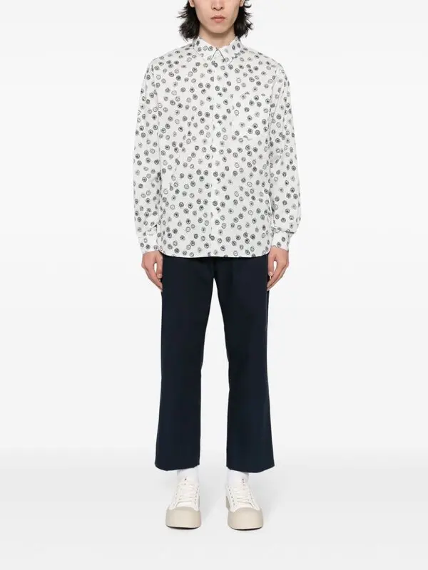 Maison Kitsuné Graphic-print Cotton Shirt