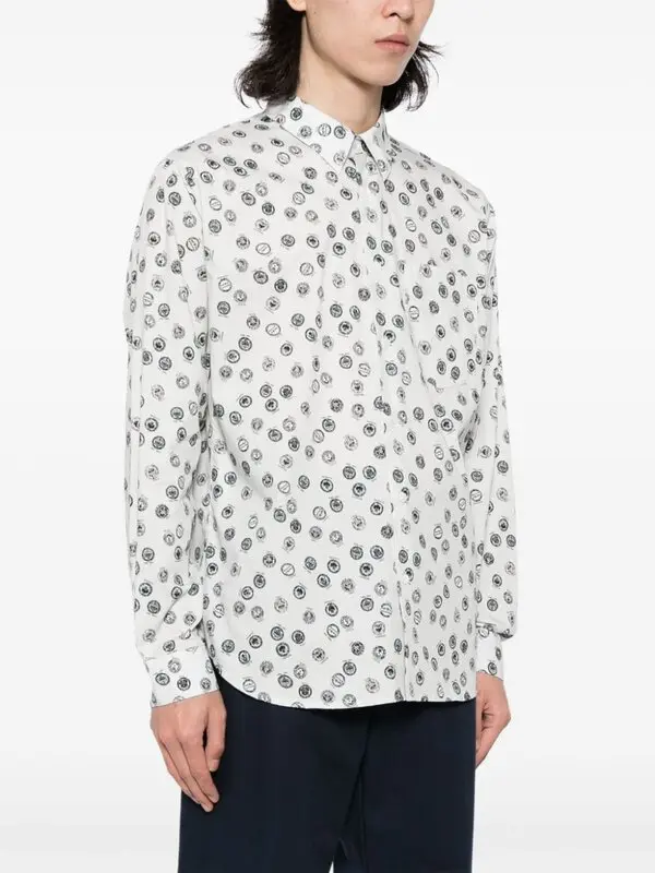 Maison Kitsuné Graphic-print Cotton Shirt