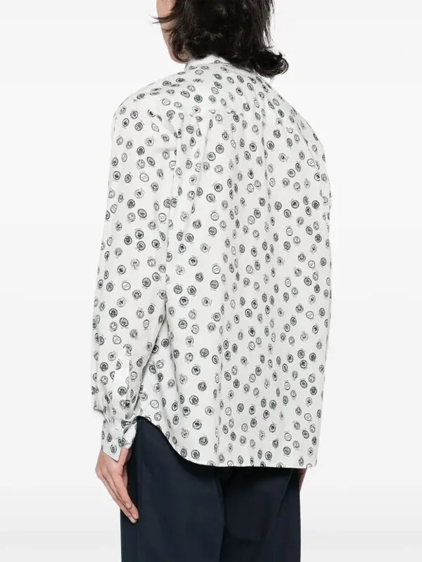Maison Kitsuné Graphic-print Cotton Shirt