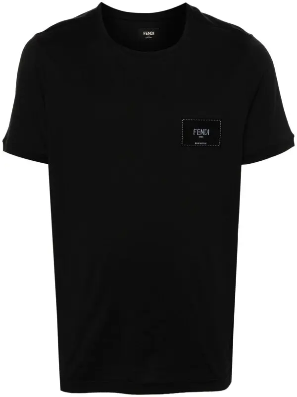 Fendi Logo-appliqué Cotton T-shirt