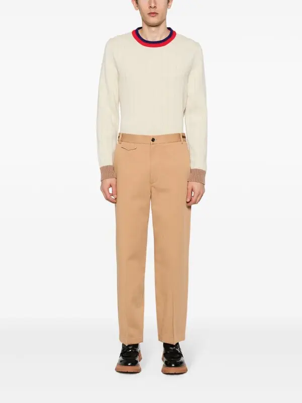 Gucci Web-detail Cotton Trousers