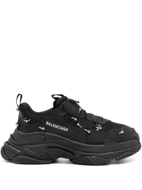 Balenciaga Triple S Pierced Sneakers - Black | Editorialist display picture 1