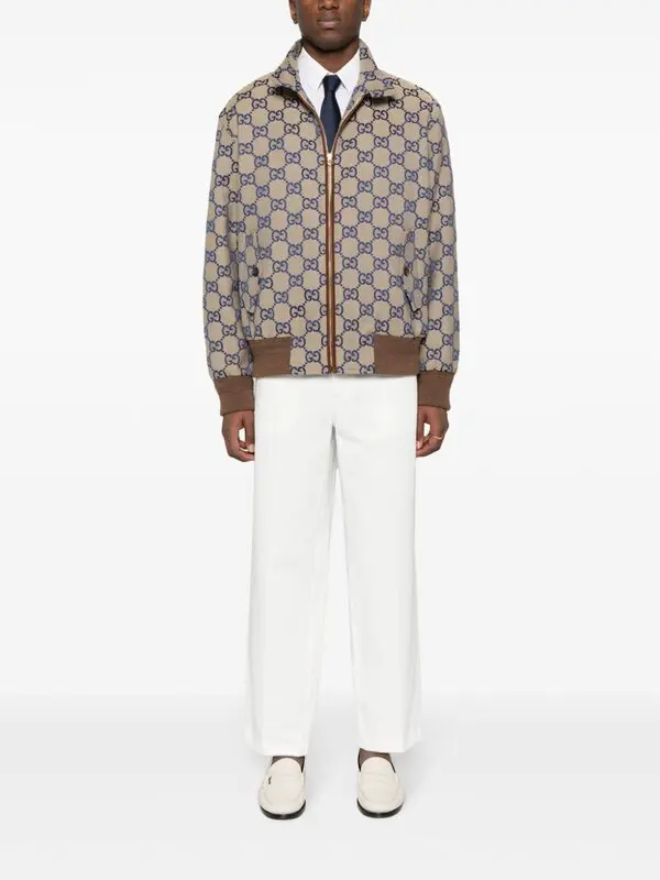 Gucci Web-detail Cotton Trousers