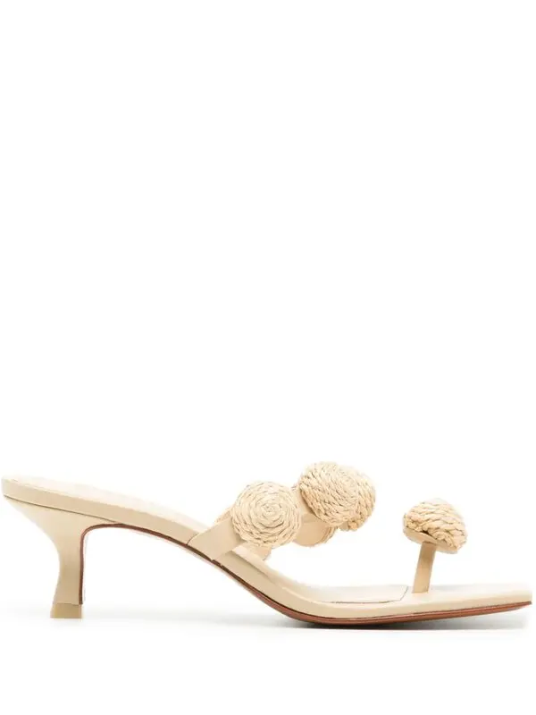 Cult Gaia Sarina Raffia-appliqué Sandals