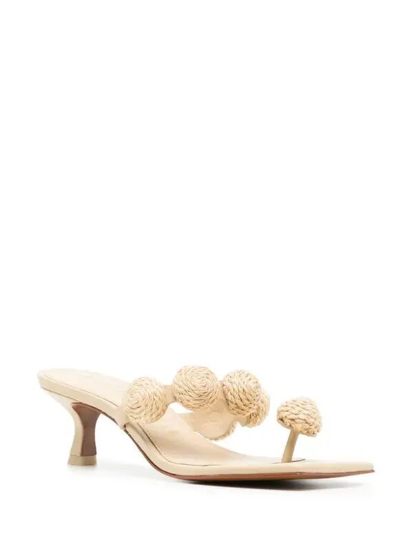 Cult Gaia Sarina Raffia-appliqué Sandals