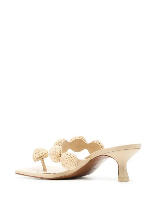 Cult Gaia Sarina Raffia-appliqué Sandals