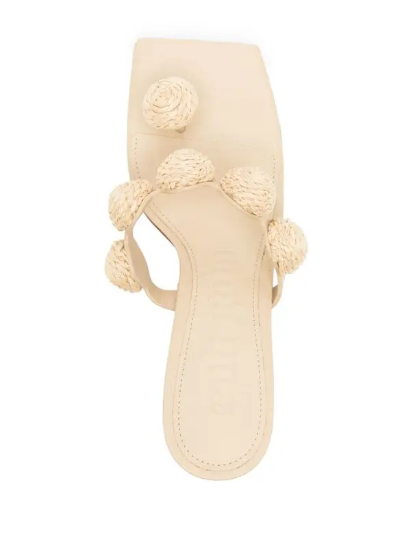 Cult Gaia Sarina Raffia-appliqué Sandals