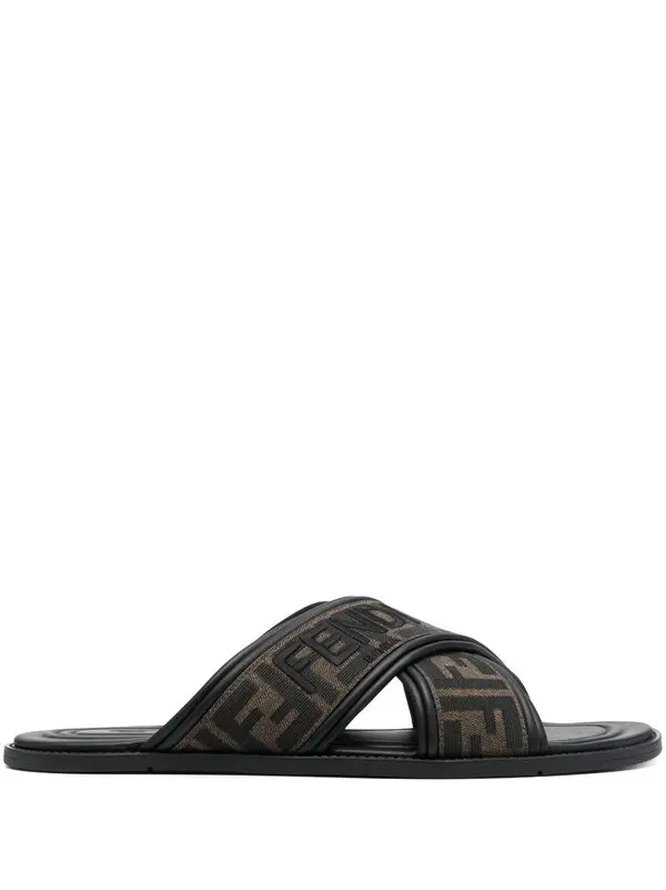 Fendi Ff-jacquard Slides - Black