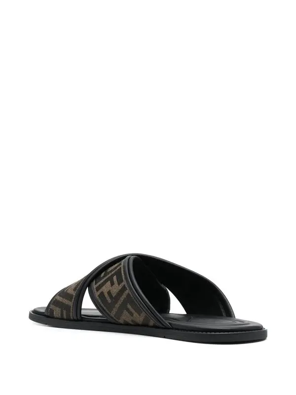 Fendi Ff-Jacquard Slides - Black | Editorialist display picture 1