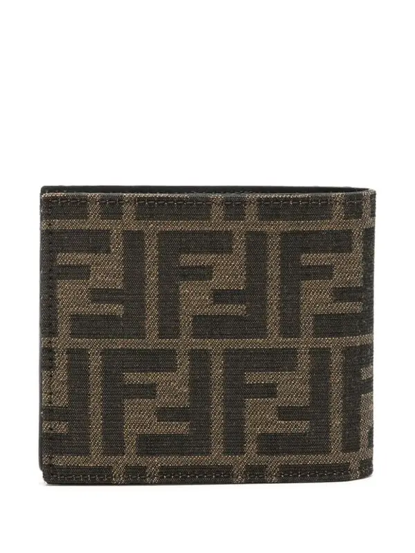 Fendi Ff-jacquard Leather Wallet - Brown