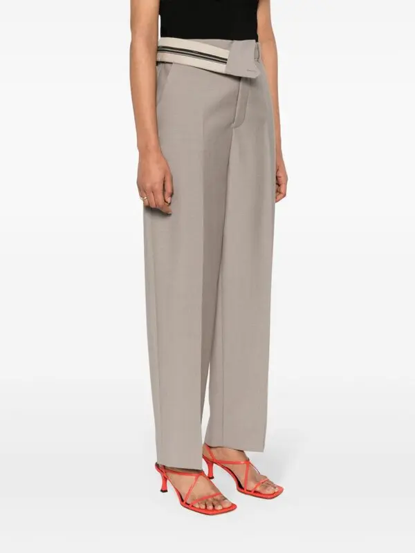 Fendi Pressed-crease Tapered Trousers - Neutrals