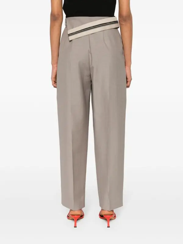 Fendi Pressed-crease Tapered Trousers - Neutrals