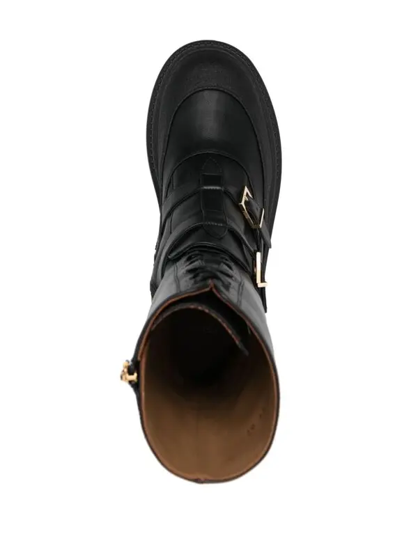 Fendi Delfina Leather Biker Boots