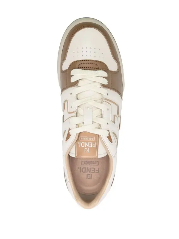 Fendi Match Leather Sneakers - Neutrals