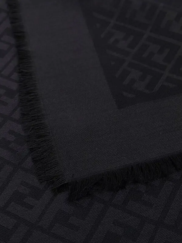Fendi Ff Monogram-print Scarf - Black