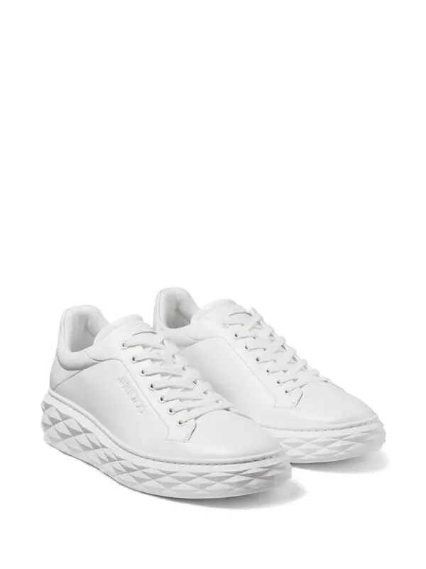 JIMMY CHOO Diamond Maxi Leather Sneakers - White